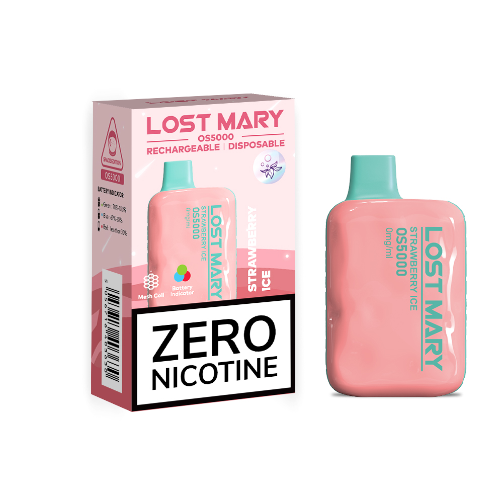 Lost Mary OS5000 Disposable 0% - Strawberry Ice , Bc5000 , eb ... Lost Mary OS5000 Disposable 0% - Strawberry Ice , Bc5000 , eb ...
